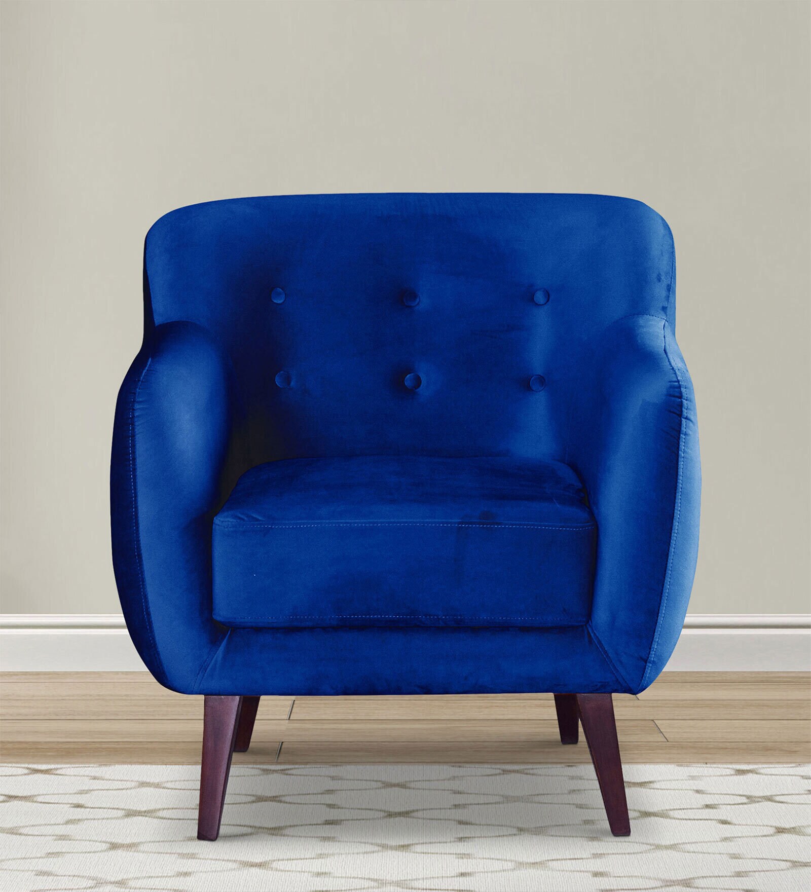 Buy Darcy Fabric 1 Seater Sofa in Royal Blue Colour at 23% OFF by ...