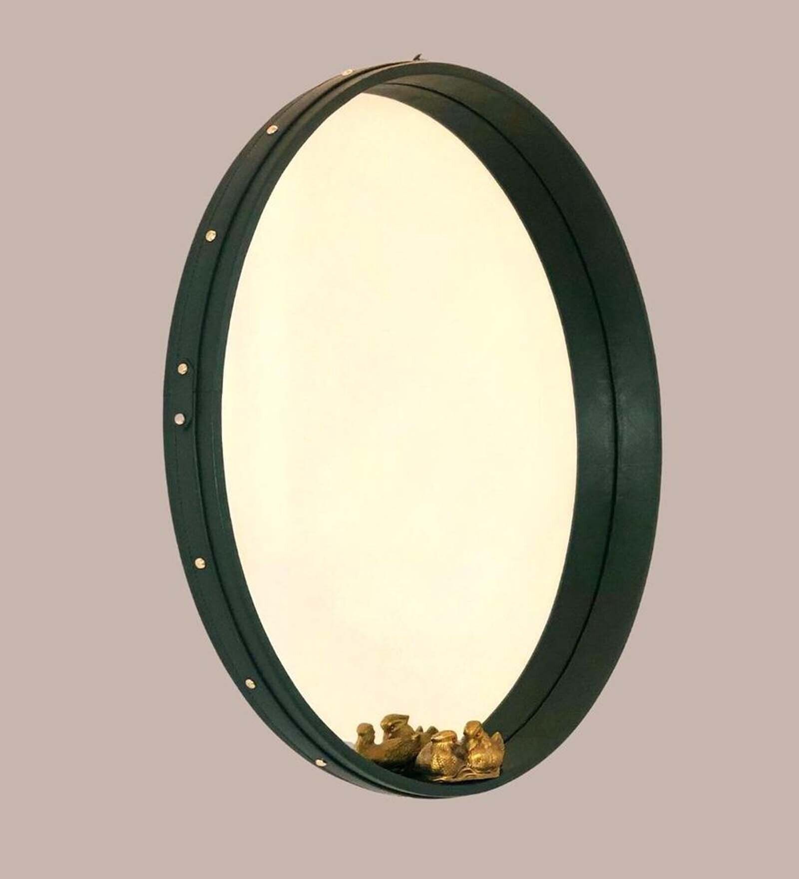 Buy Green Leather Creations Wall Mirror Online - Wall Mirrors - Wall ...