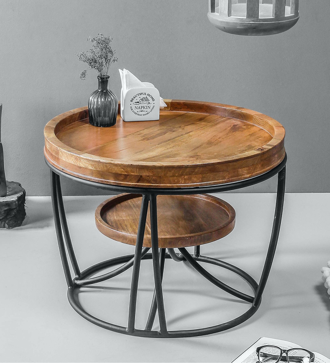 Buy Devora Coffee Table In Small Size in Brown Colour Online - Eclectic Coffee Tables - Coffee ...