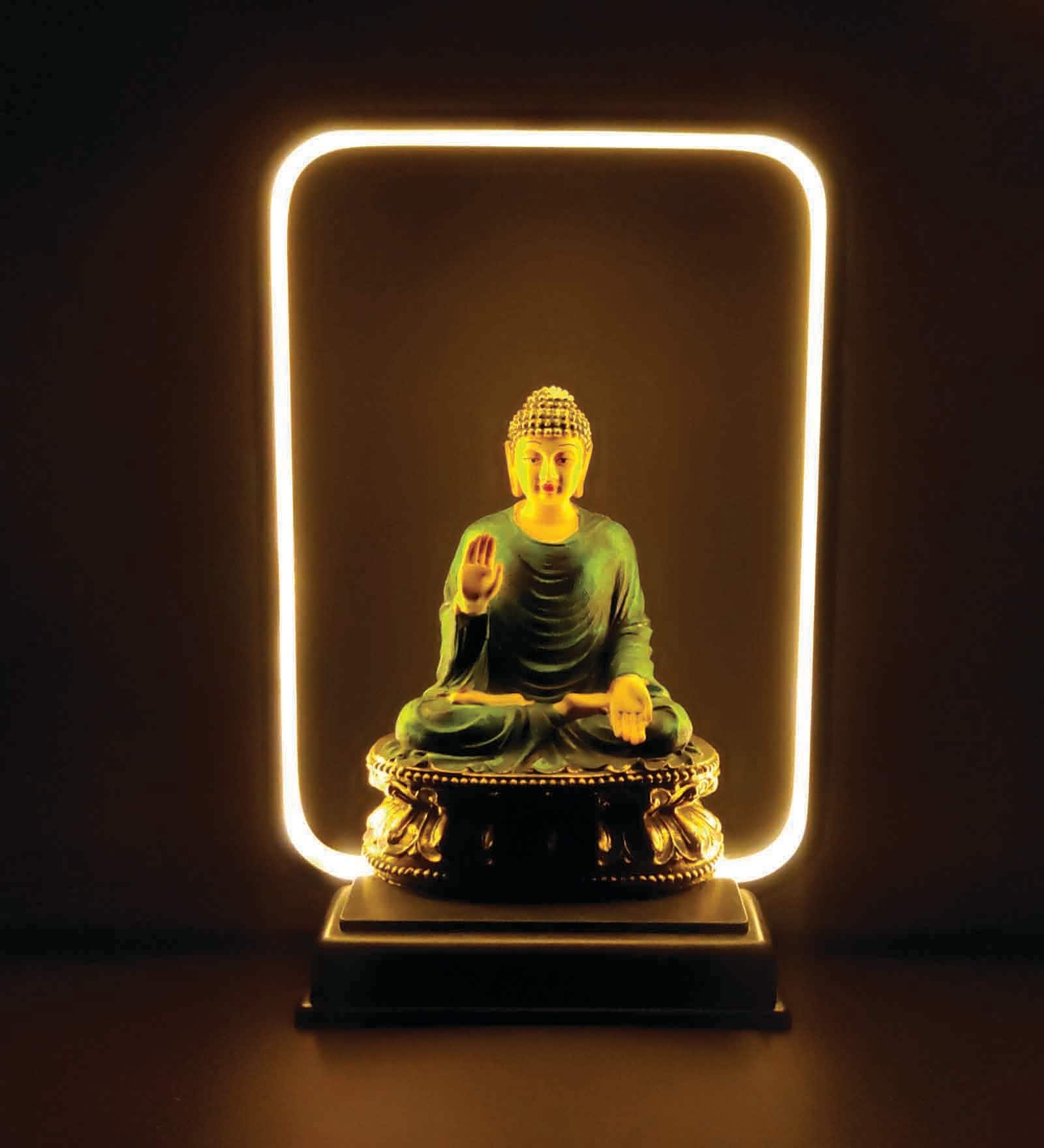 Buy Decorative Polyresin Gautam Buddha Acrylic Base LED Light Online ...