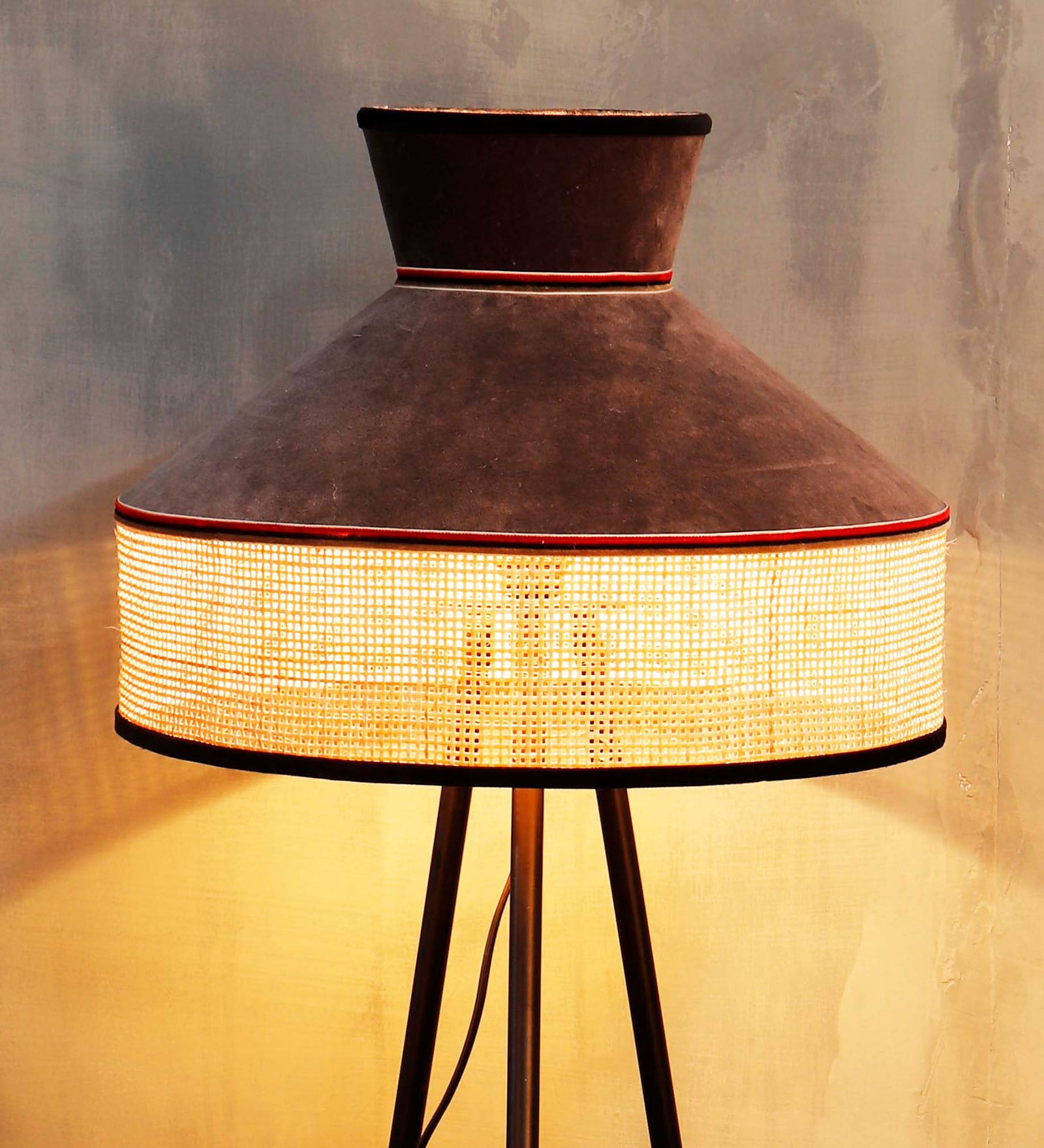 Buy Mace Brown Cane Designer Lampshade By Grated Ginger Online ...