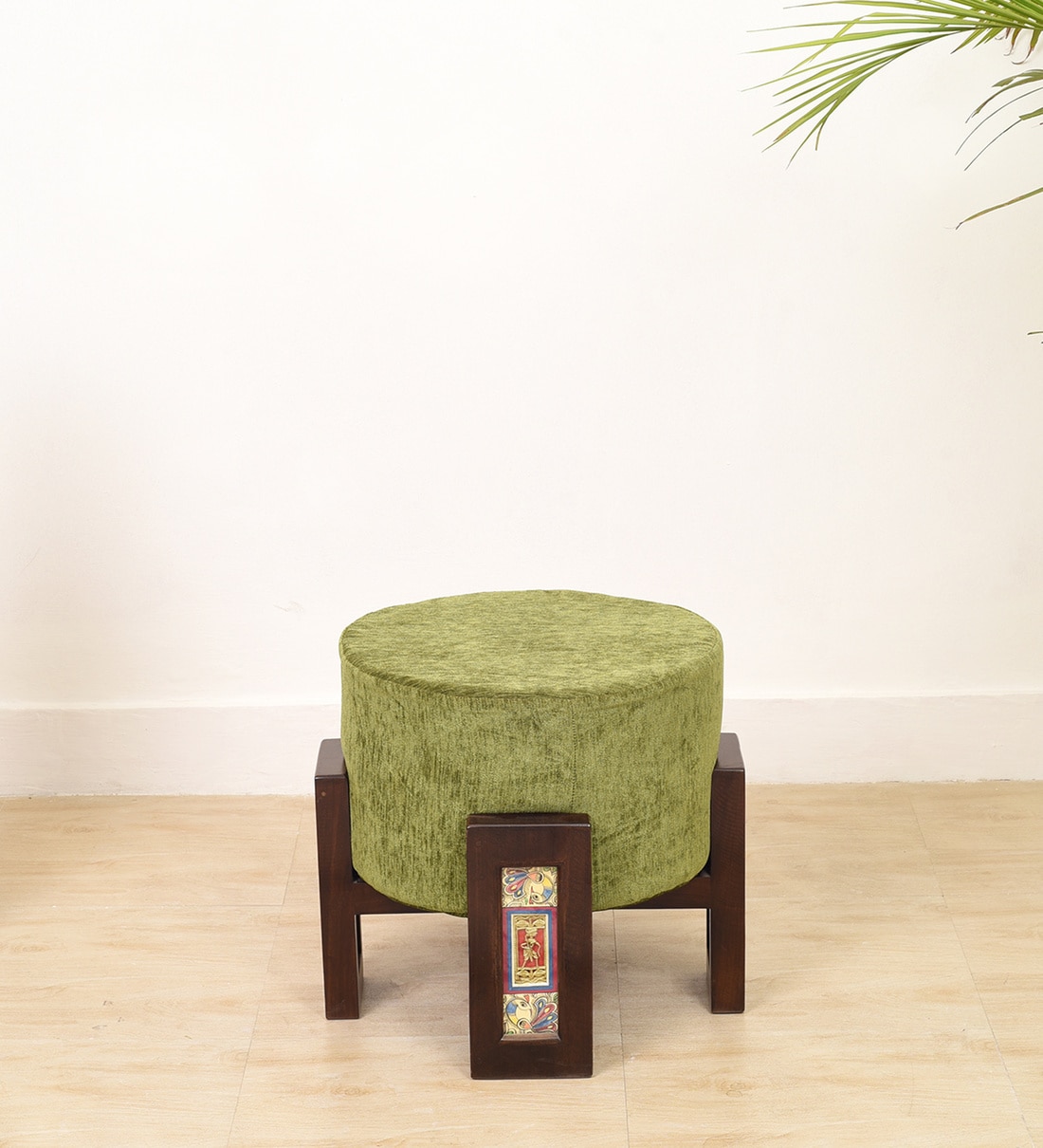 Buy Dhokra Solid Wood Pouffe in Walnut Colour at 29% OFF by Aakriti art ...