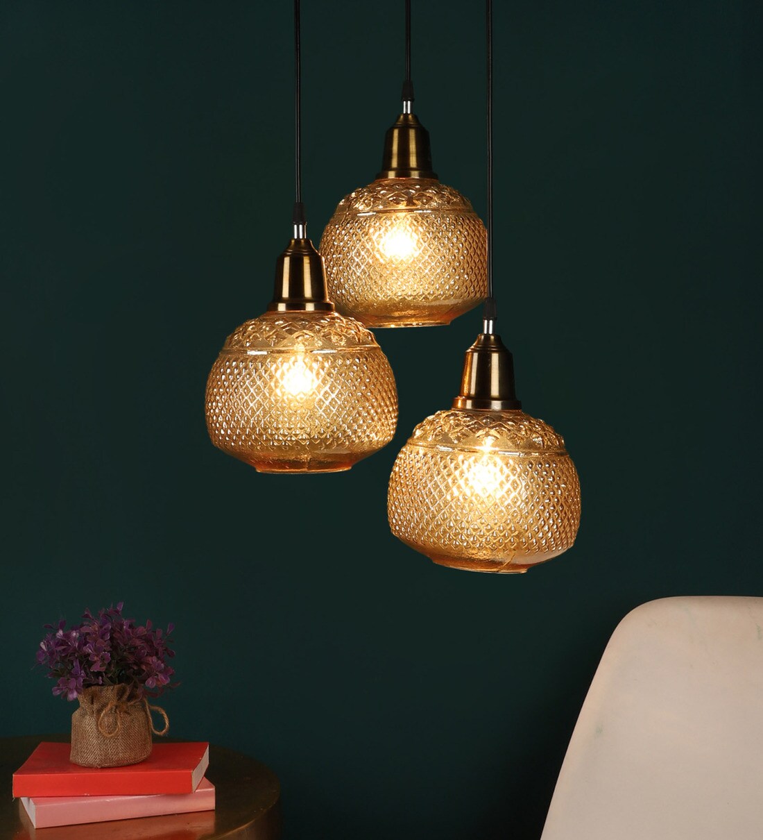 Buy Dorada ANTIQUE GOLD metal Hanging Light by Eliante by Jainsons ...