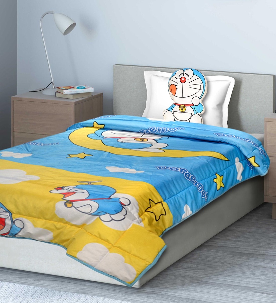 Buy Doraemon Quilt with 1 Cushions in Yellow by Saral Home Online ...