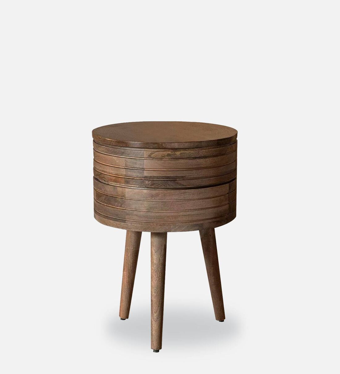Buy Double Solid Wood End Table in Rustic Brown Finish Online ...