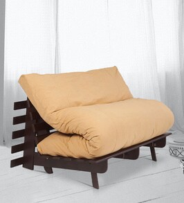 Buy Beat Double Futon with Mattress in Ochre Colour by ARRA Online ...