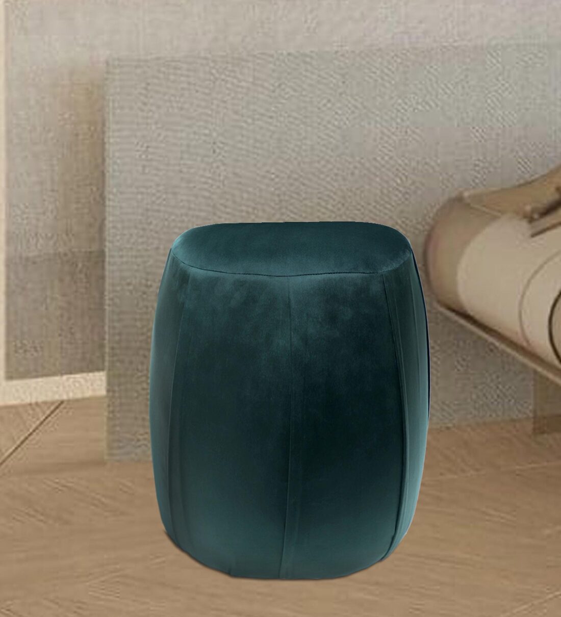 Buy Dhol Fabric Pouffe in Green Colour Online - Pouffes - Pouffes ...