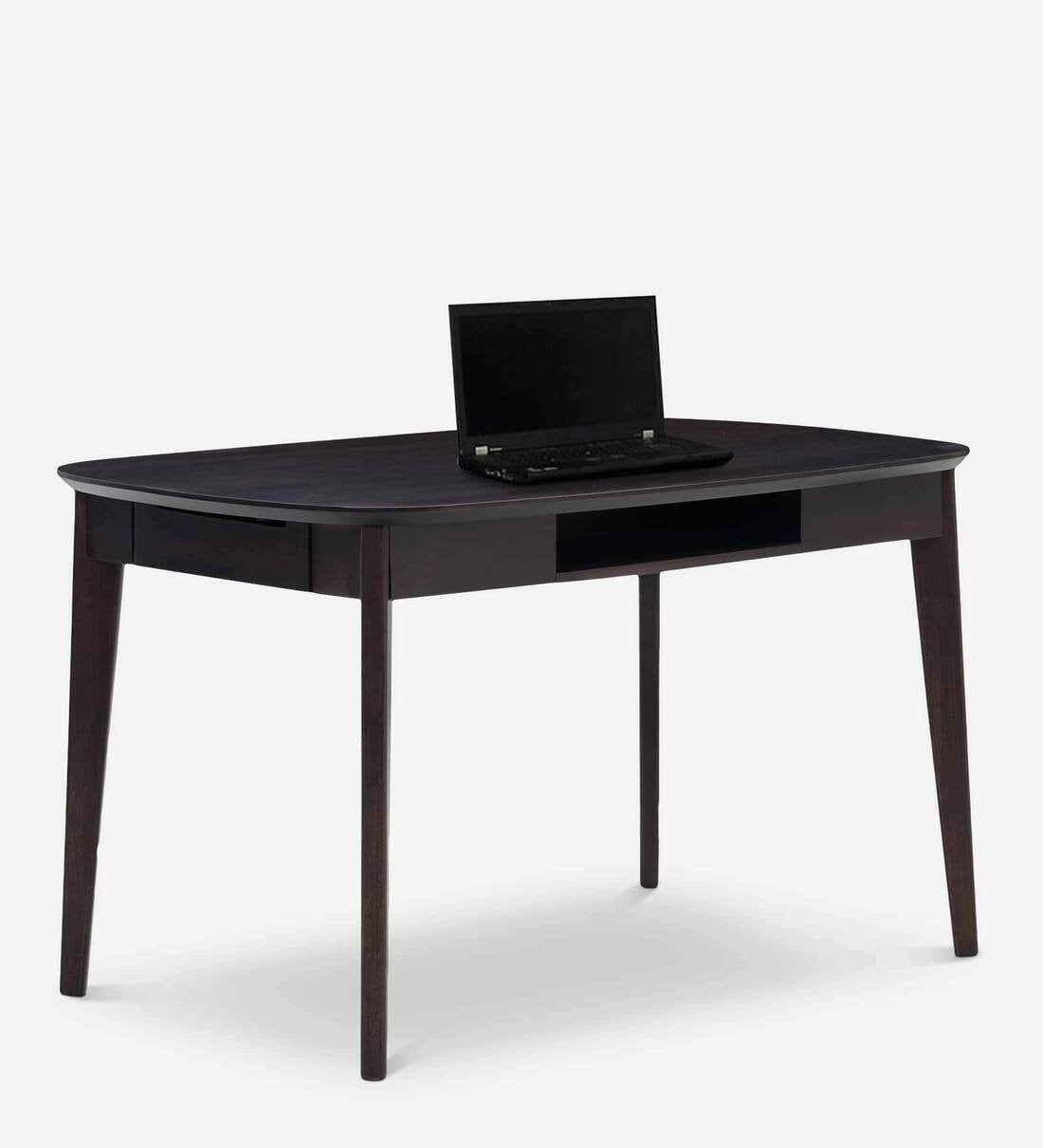 Buy Dualo Solid Wood Study cum Dining Table in Dark Walnut Finish at 50 ...
