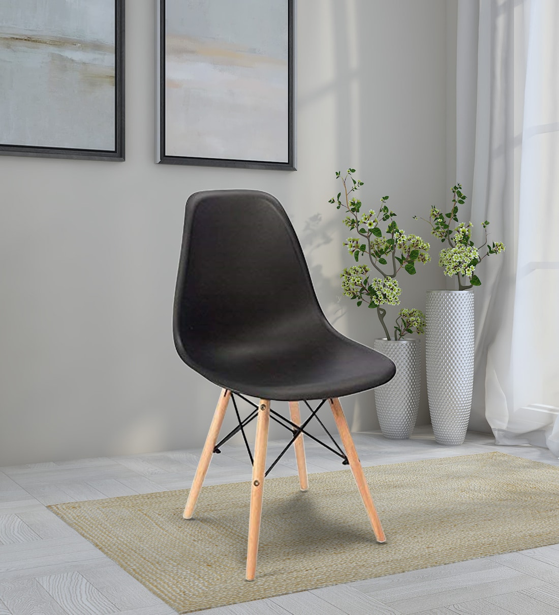 Buy Eames Plastic Iconic Chair in Black Colour at 35% OFF by Star India ...