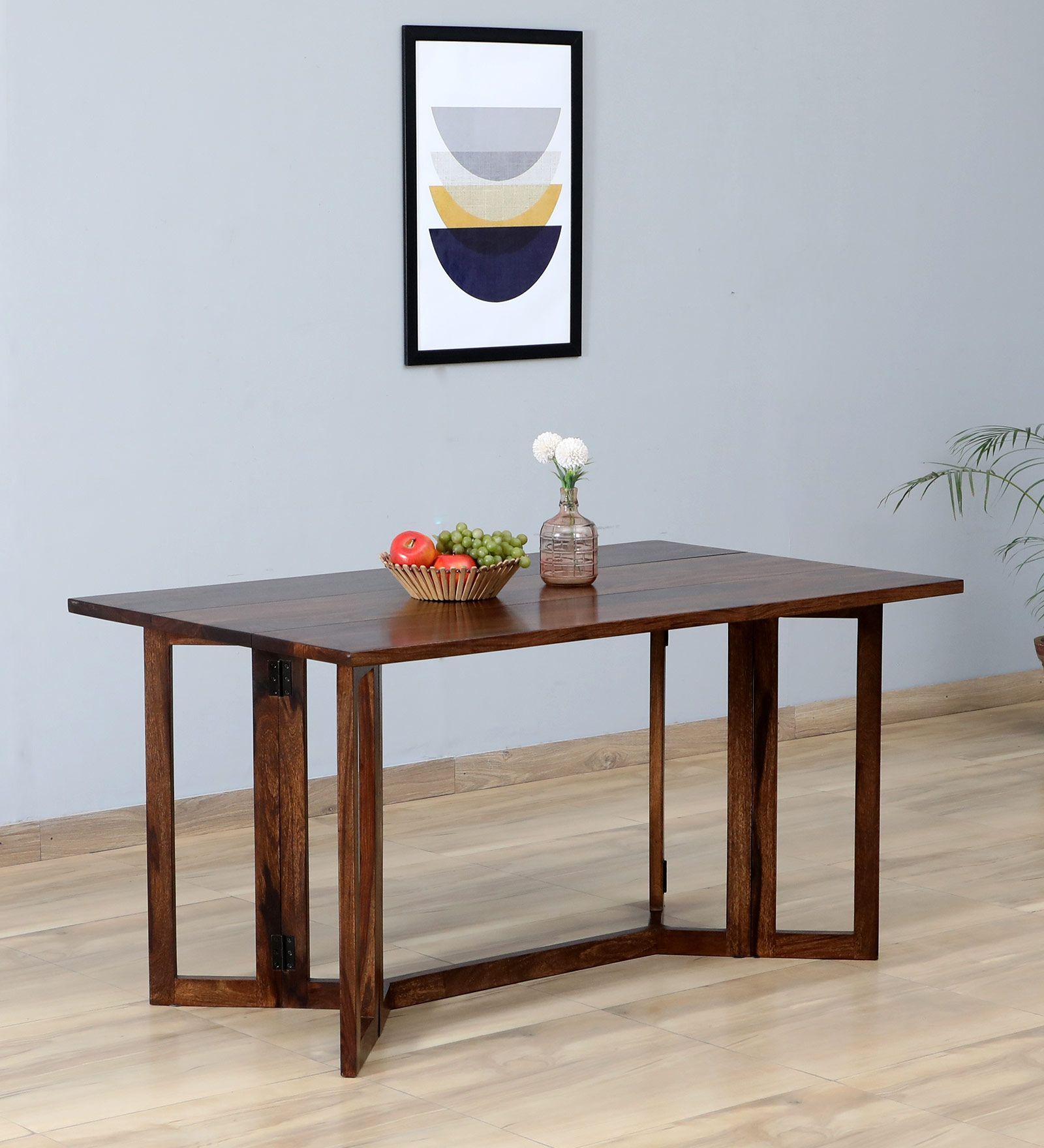 Buy Elburg Sheesham Wood 6 Seater Folding Dining/Console Table in ...