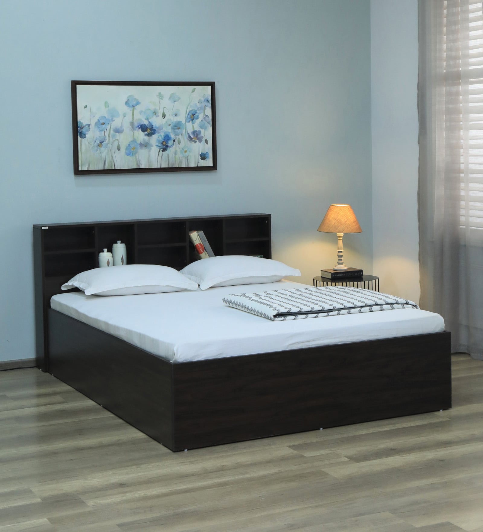 Buy Electra Queen Size Bed in Choco Walnut Finish with Box Storage ...