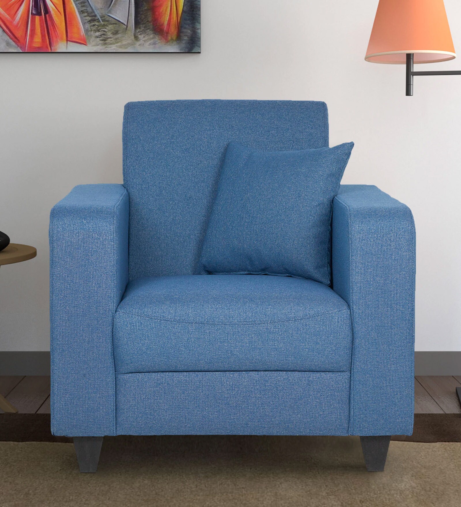 Buy Elena 1 Seater Sofa in Blue Colour - CasaCraft at 2% OFF by ...