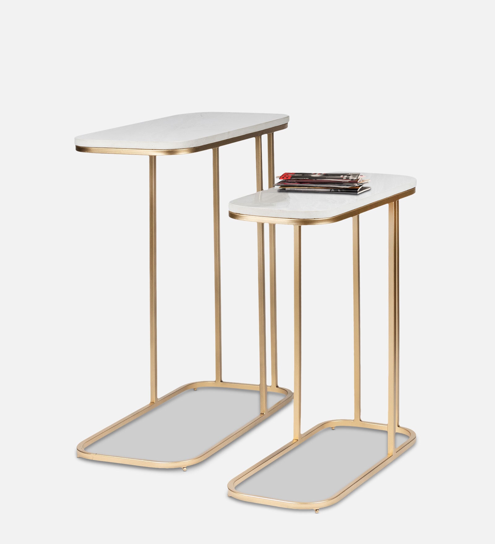 Buy Elvis Marble Top Nest of Tables in Gold Finish (Set Of 2) at 45% ...