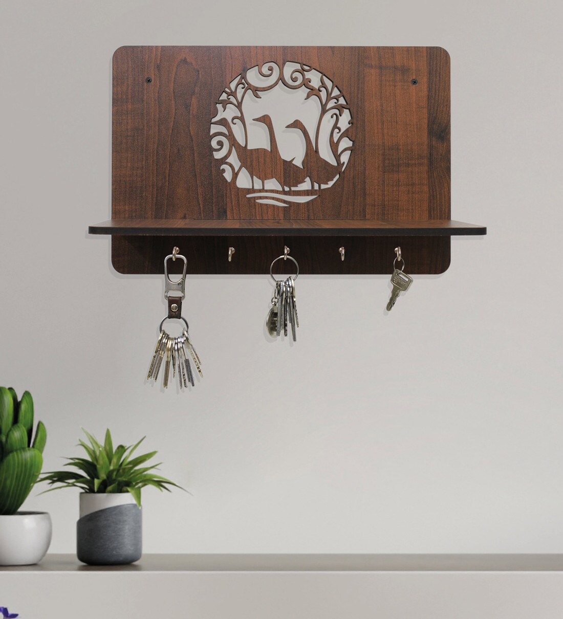 Buy Engineered Wood Eaton Floating In Brown Colour Key Holder at 29% ...