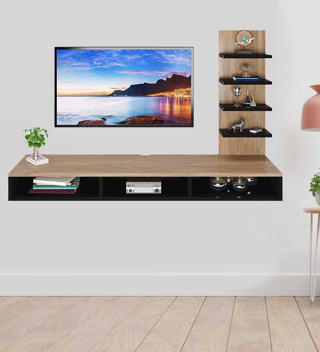 Buy Engineered Wood Set Up Box Black Colour Online - Set Top Box ...
