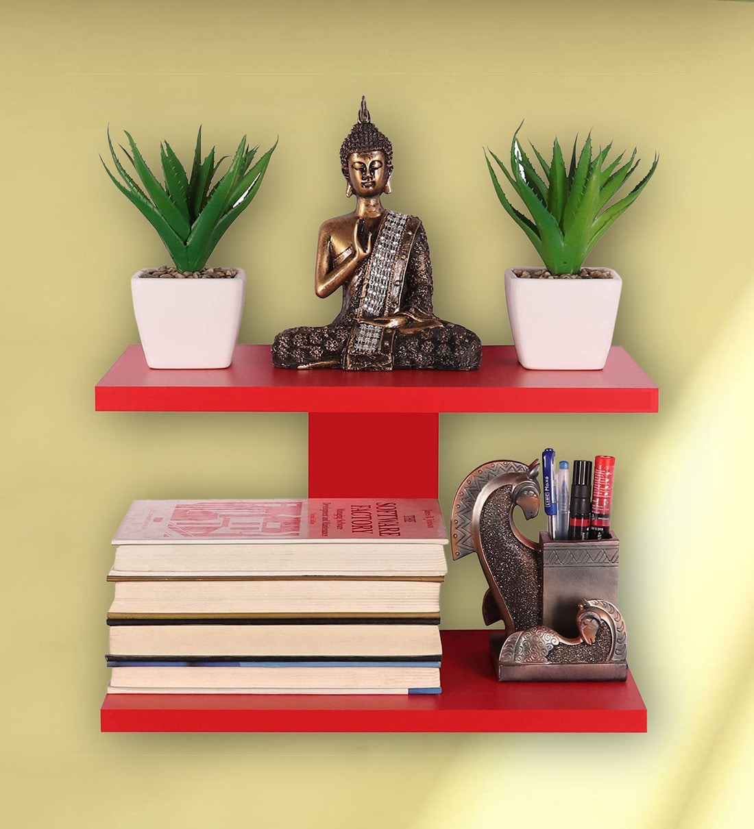 Buy Engineered Wood Set Up Box Red Colour Online - Set Top Box Holders ...