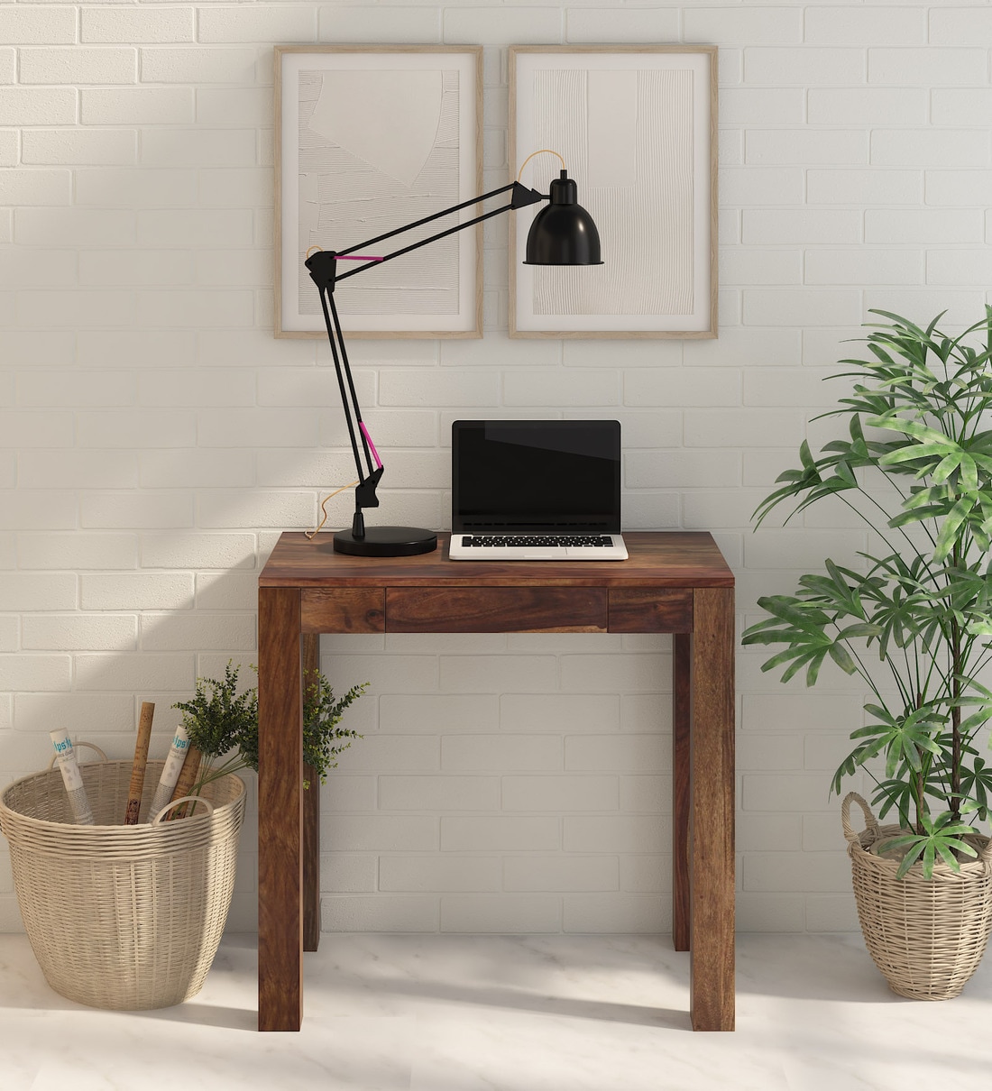 Buy Enkel Sheesham Wood Writing Table In Provincial Teak Finish Online ...