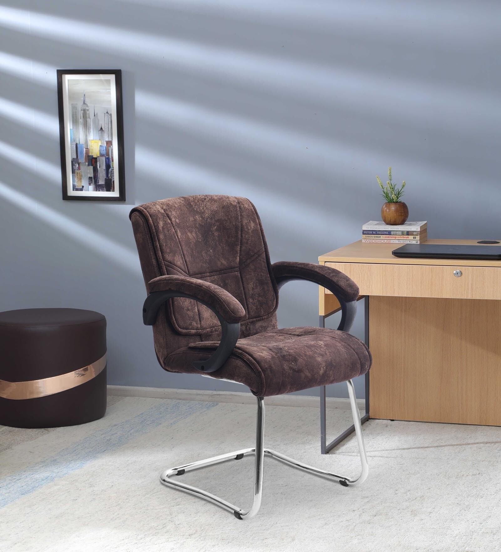 Buy Envidiable Cantilever Chair in Brown Colour Online - Cantilever ...