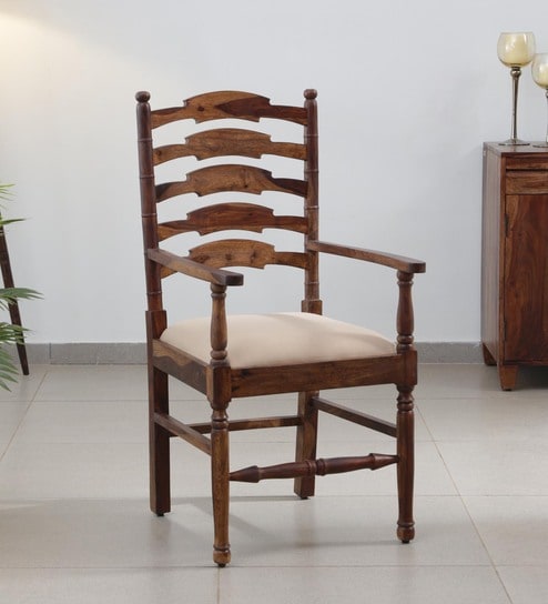 Buy Encore Sheesham Wood Arm Chair In Provincial Teak Finish Online ...