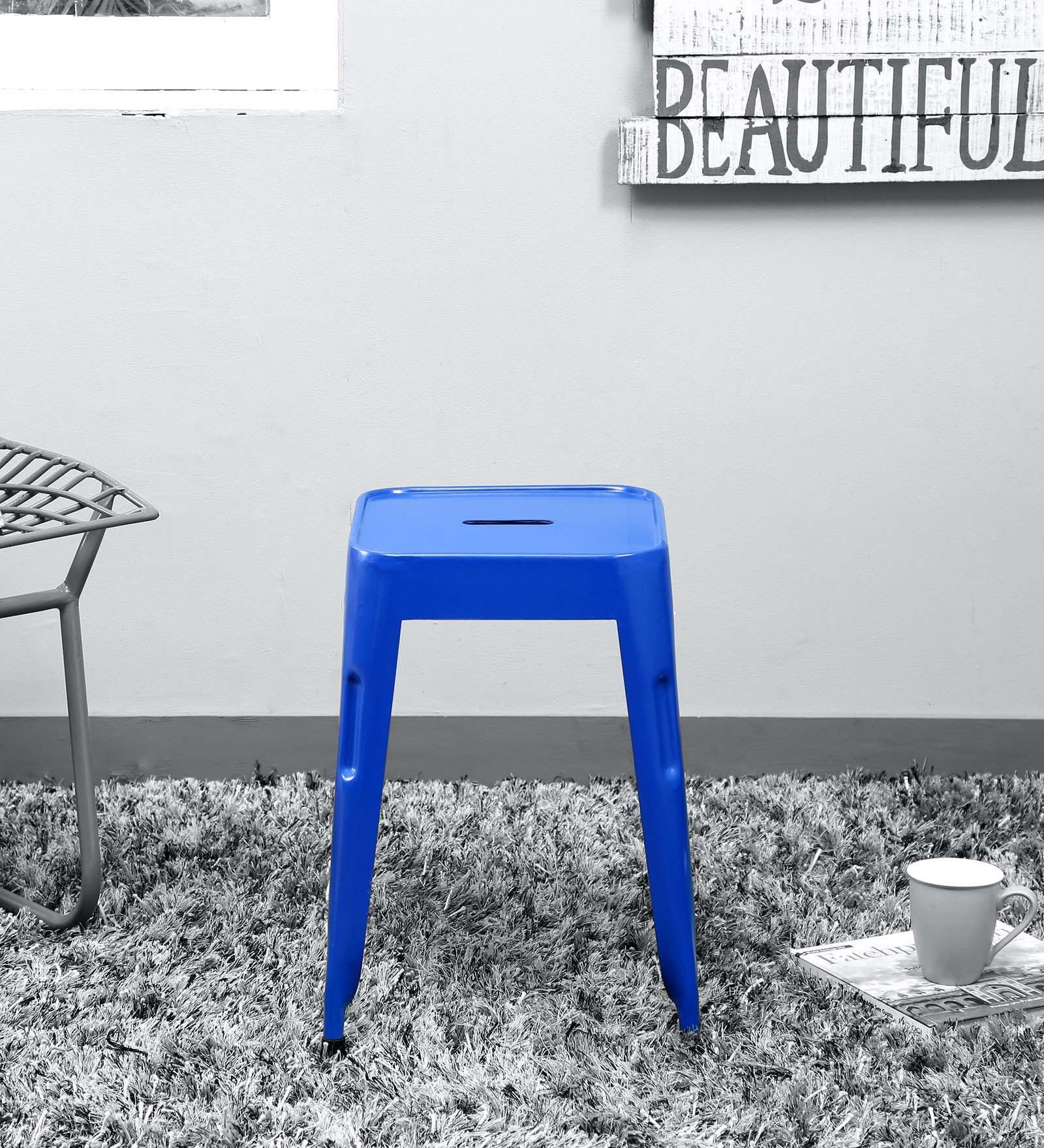Buy Erco Iron Stool in Blue Colour at 17% OFF by Bohemiana from ...