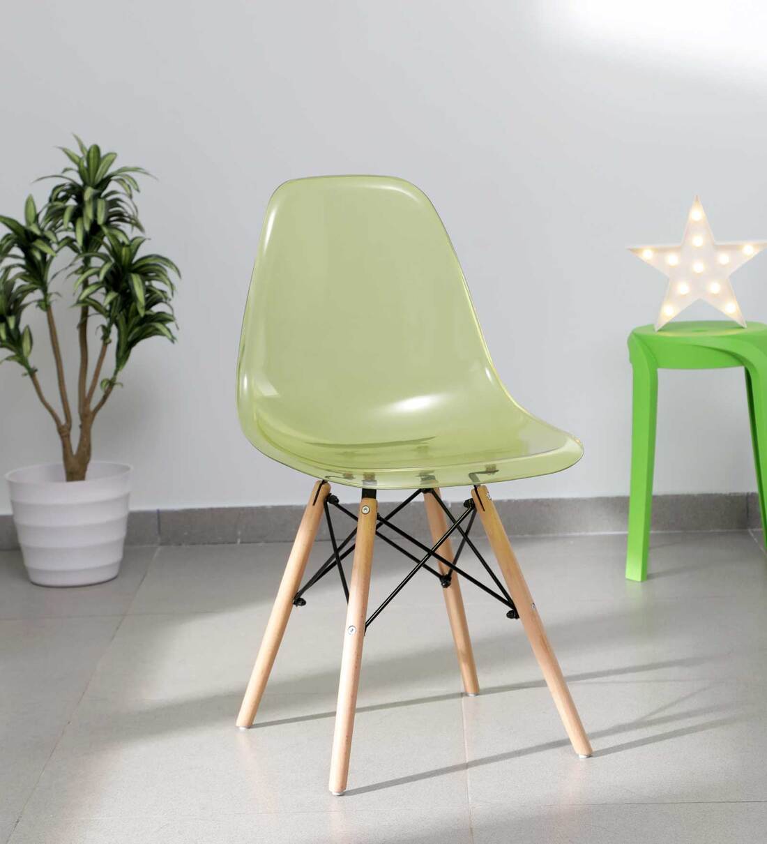 Buy Fansy Plastic Iconic Chair in Yellow Colour Online - DSW Replica ...