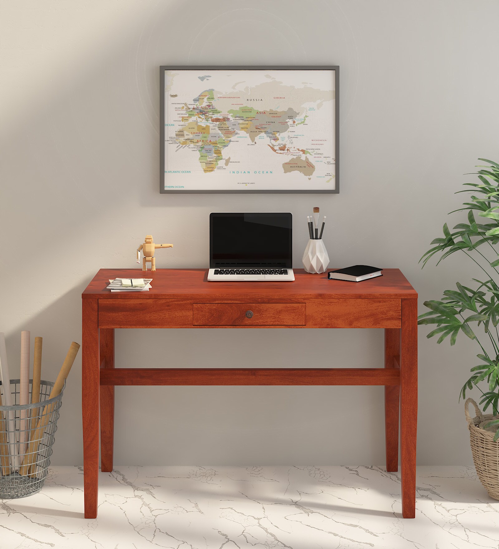 Buy Ferno Sheesham Wood Study Table In Honey Oak Finish at 15% OFF by ...