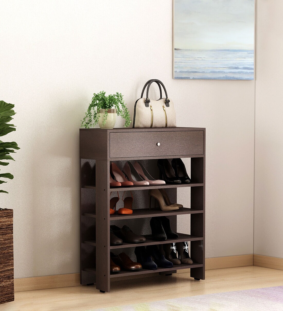 Buy Finola Open Shoe Rack in Wenge Finish at 25% OFF by Wood you ...