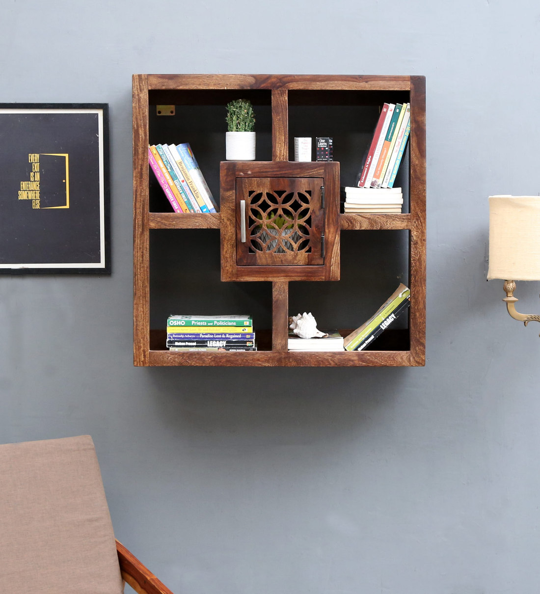 Buy Florito Solid Wood Square Book Shelf by Woodenmood at 29% OFF by WoodenMood | Pepperfry