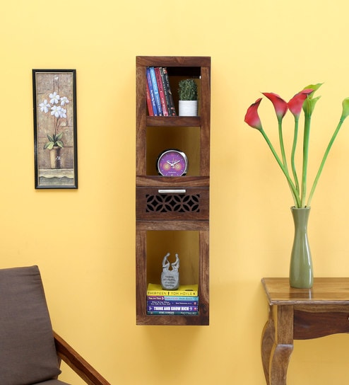 Buy Florito Solid Wood Book Shelf Online - Traditional Wall Shelves ...