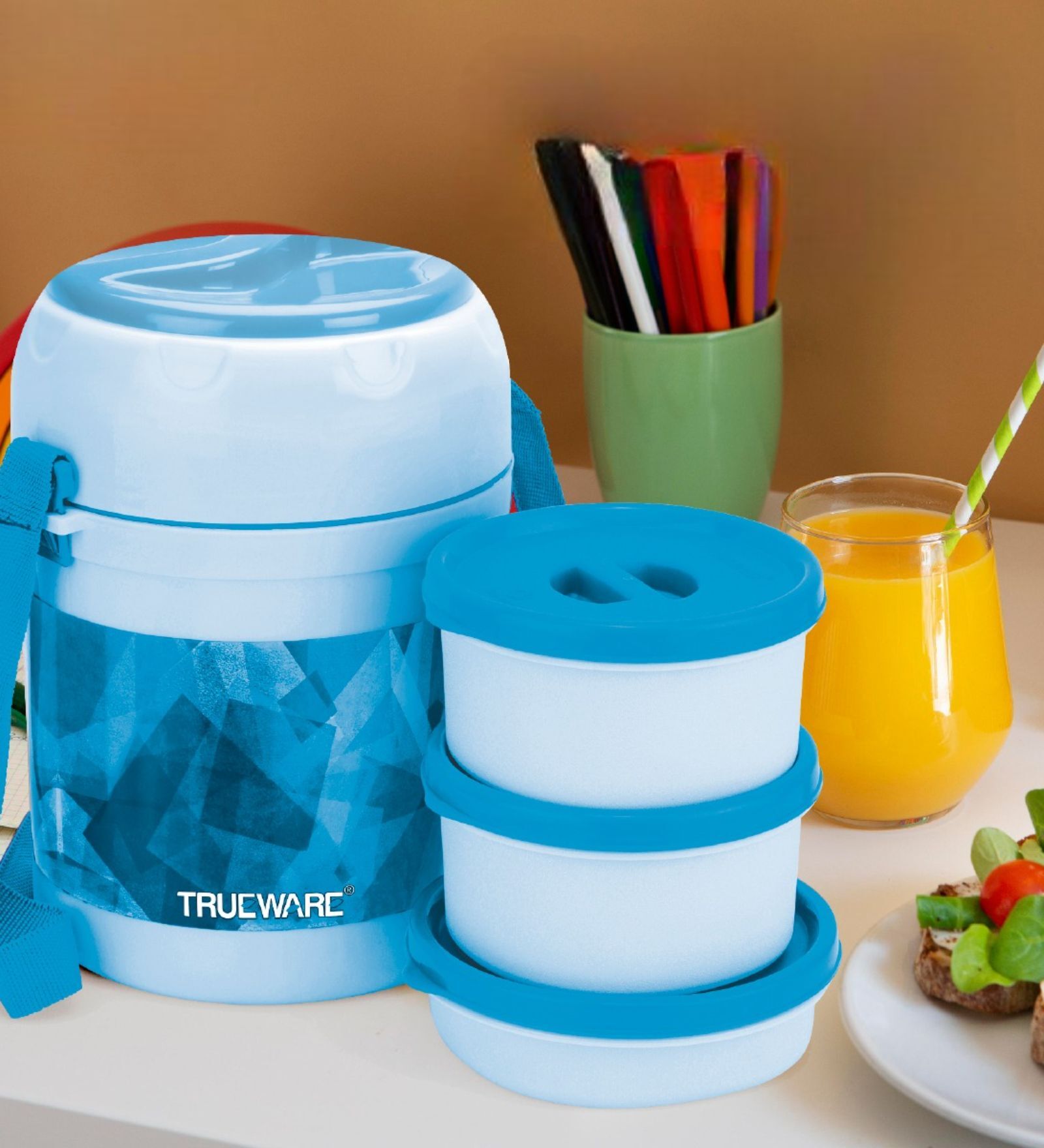 Buy Foody Plus Light Blue Plastic Thermoware Lunch Box ( Set Of 2 Container ) at 25% OFF by ...