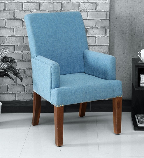Buy Lipetsk Fabric Arm Chair In Light Blue Colour Online - Arm Chairs ...