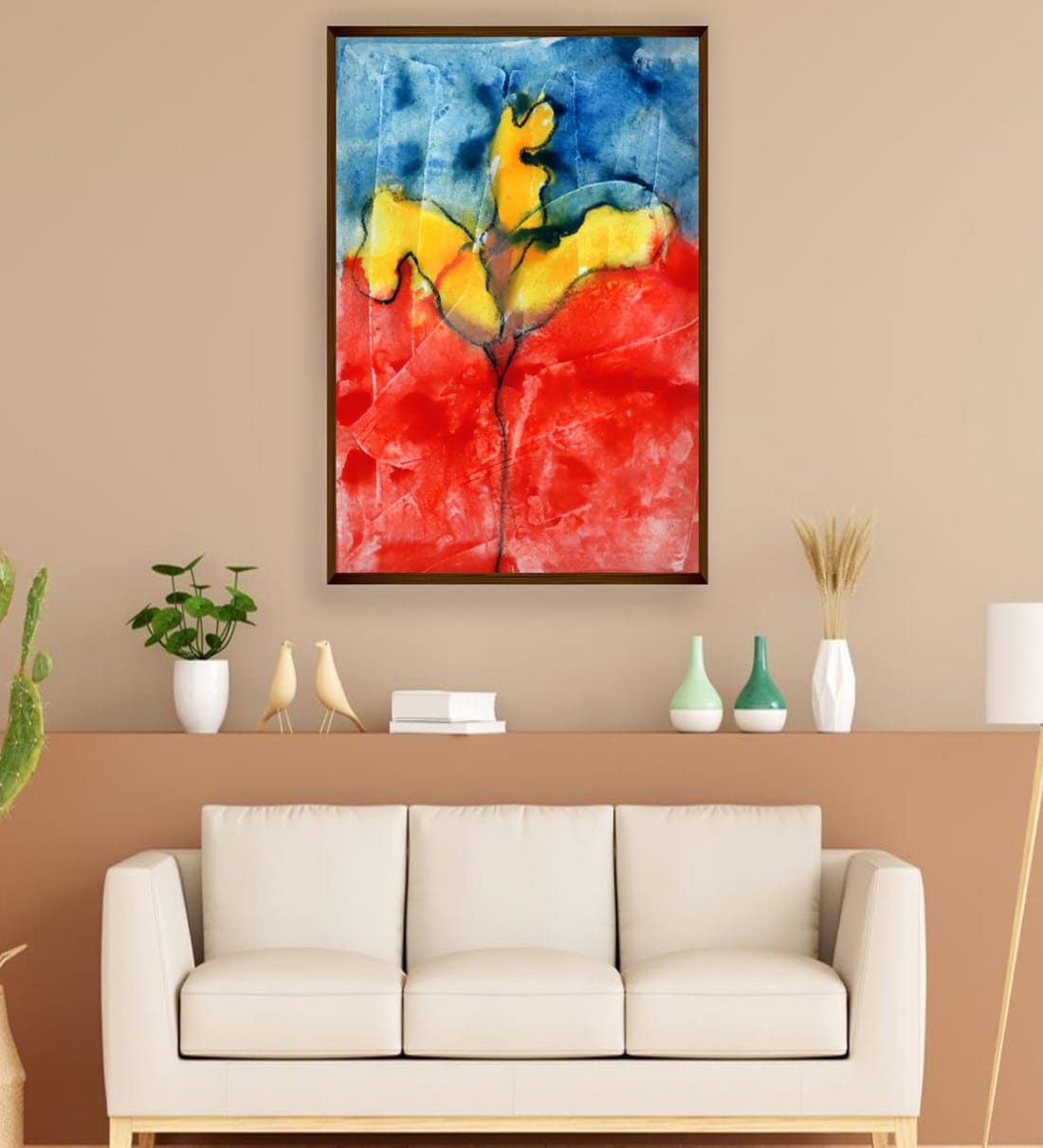 Buy Framed Canvas Abstract Painting (16X18 Inches) By The Art House at ...