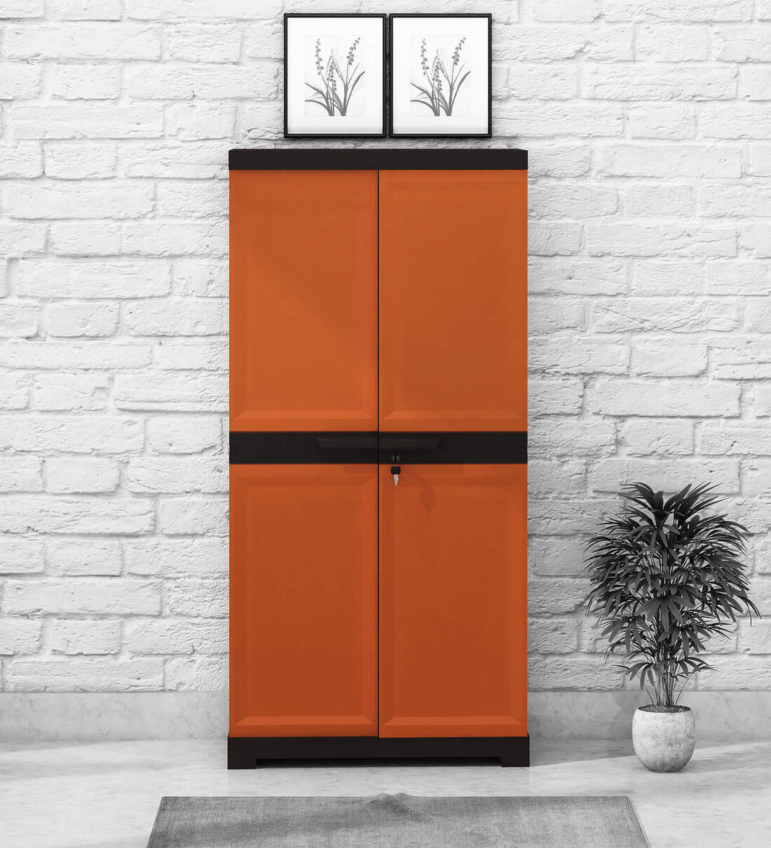 Buy Freedom Plastic Shoe Cabinet in Rust & Weathered Brown Finish ...