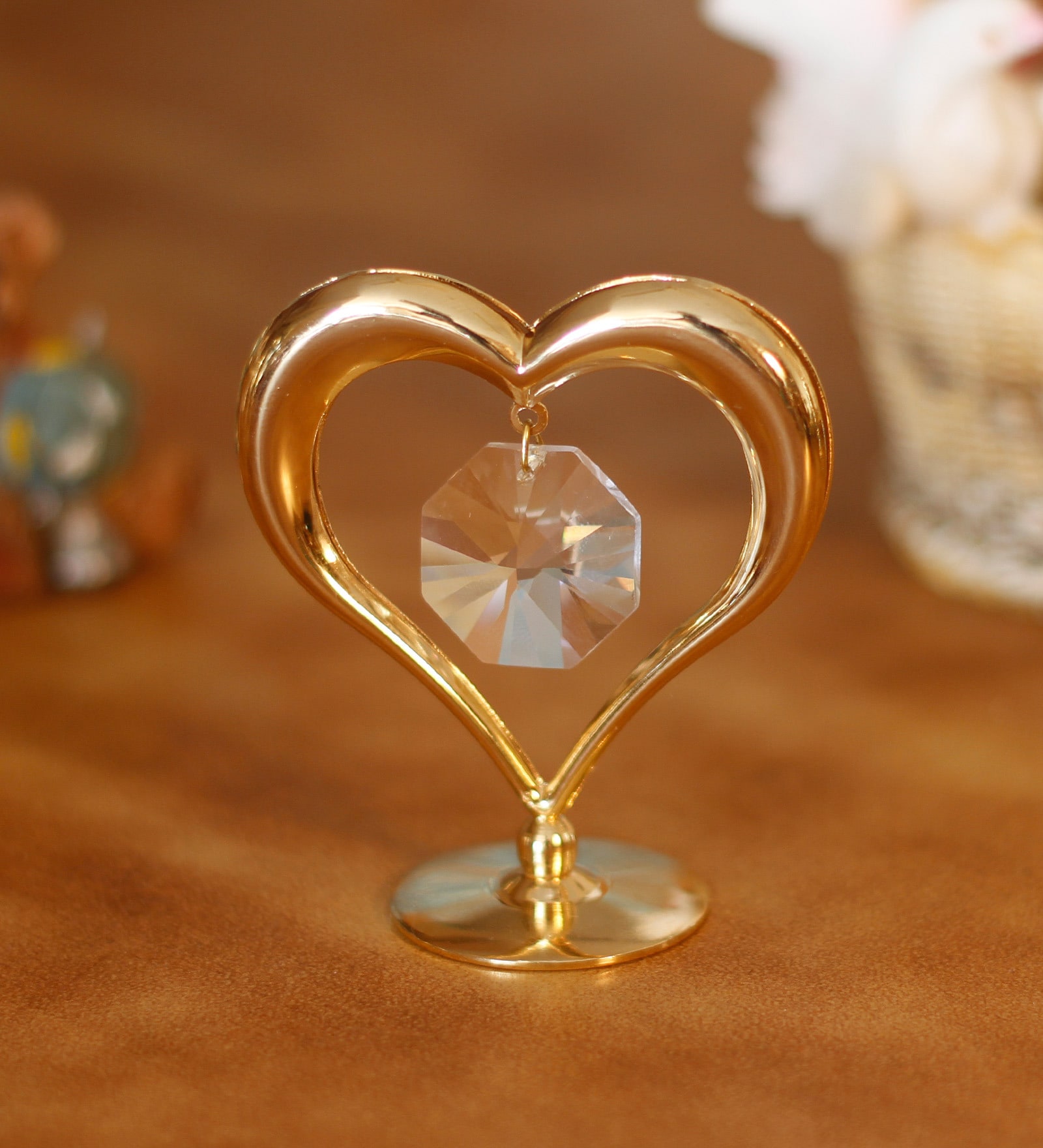 Buy G n G 24K Gold Plated with Swarovski Crystals Heart Showpiece ...