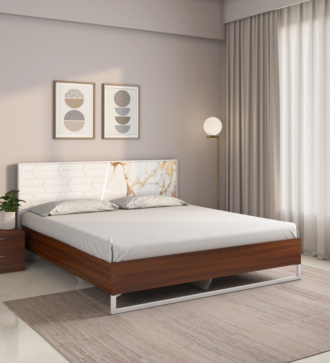Buy Galaxy Meta Queen Size Bed in Walnut Finish at 56% OFF by Nilkamal ...