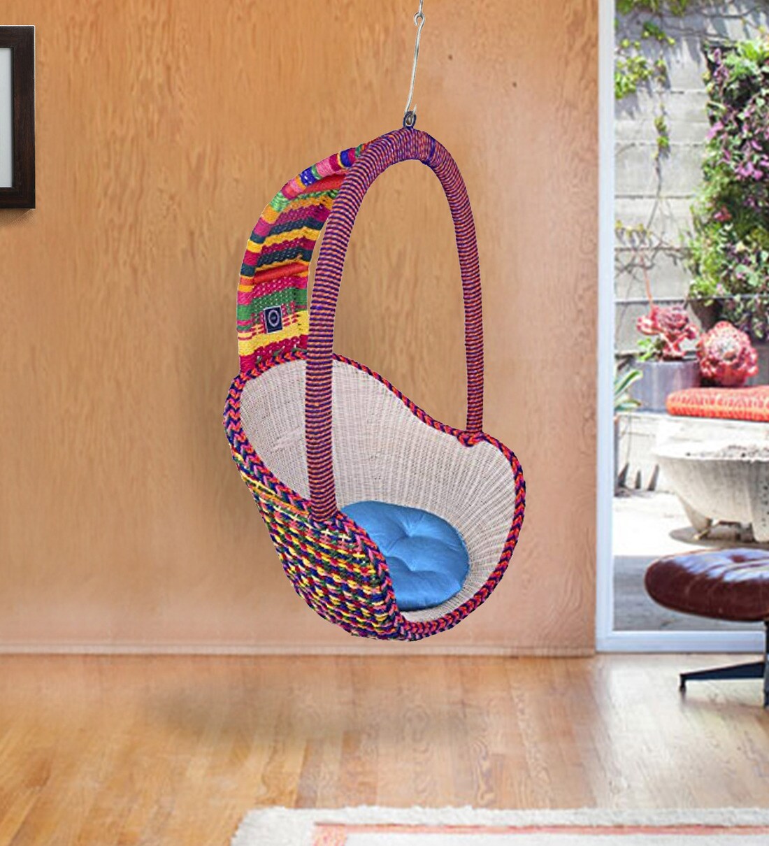 Buy Garden Wicker Swing in Pink Multi Colour Online - Swings - Swings ...