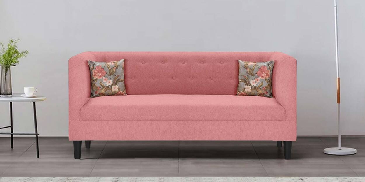 Buy Garnet Fabric 3 Seater Sofa In Hot Pink Colour at 54% OFF by Trevi Furniture | Pepperfry