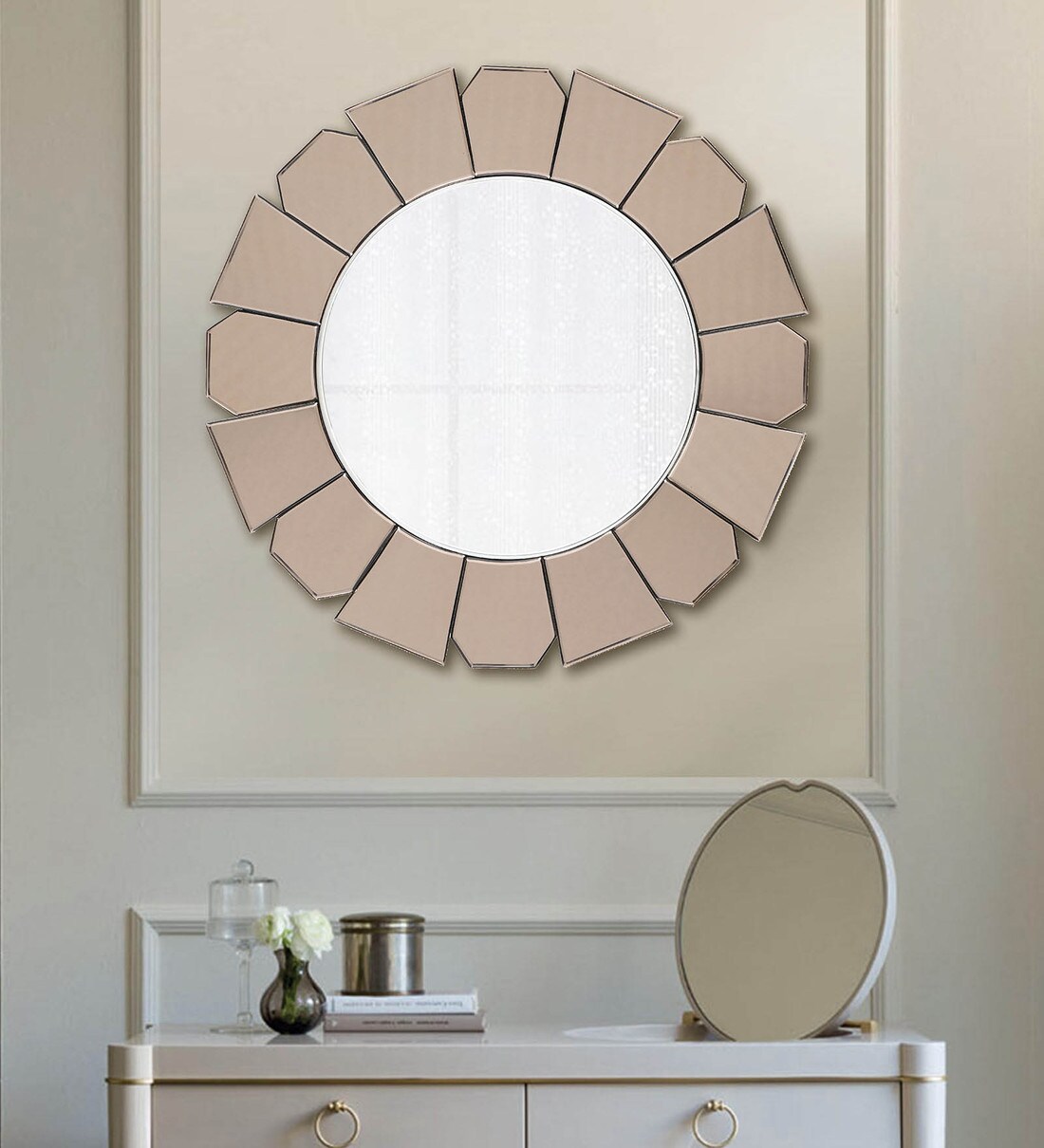 Buy Brown Glass Graphic Wall Mirror Online - Wall Mirrors - Wall ...