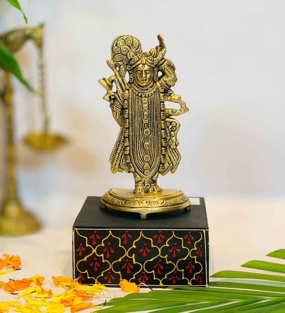 Buy Gold Brass Shreenathji Idol by Suriti The Culture Shop at 35% OFF ...