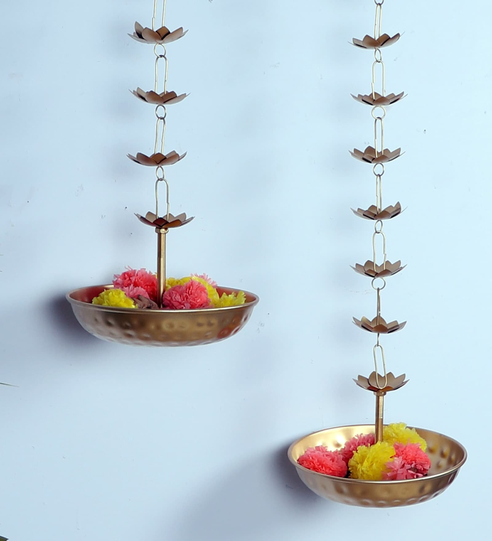 Buy Gold Iron Hanging Flower Urli With Stand Set at 47% OFF by Amaya ...