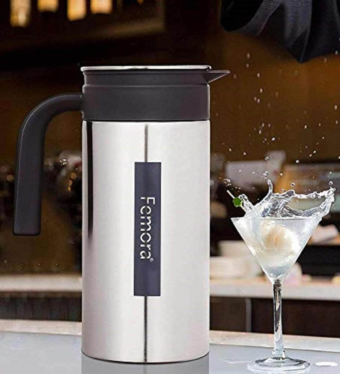 Buy Grand 1.4 Ltrs Silver & Black Stainless Steel Water Jug at 23% OFF ...