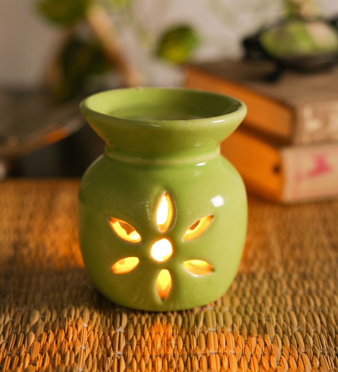 Buy Green Ceramic Diffuser With Jasmine Oil By Riflection Online ...