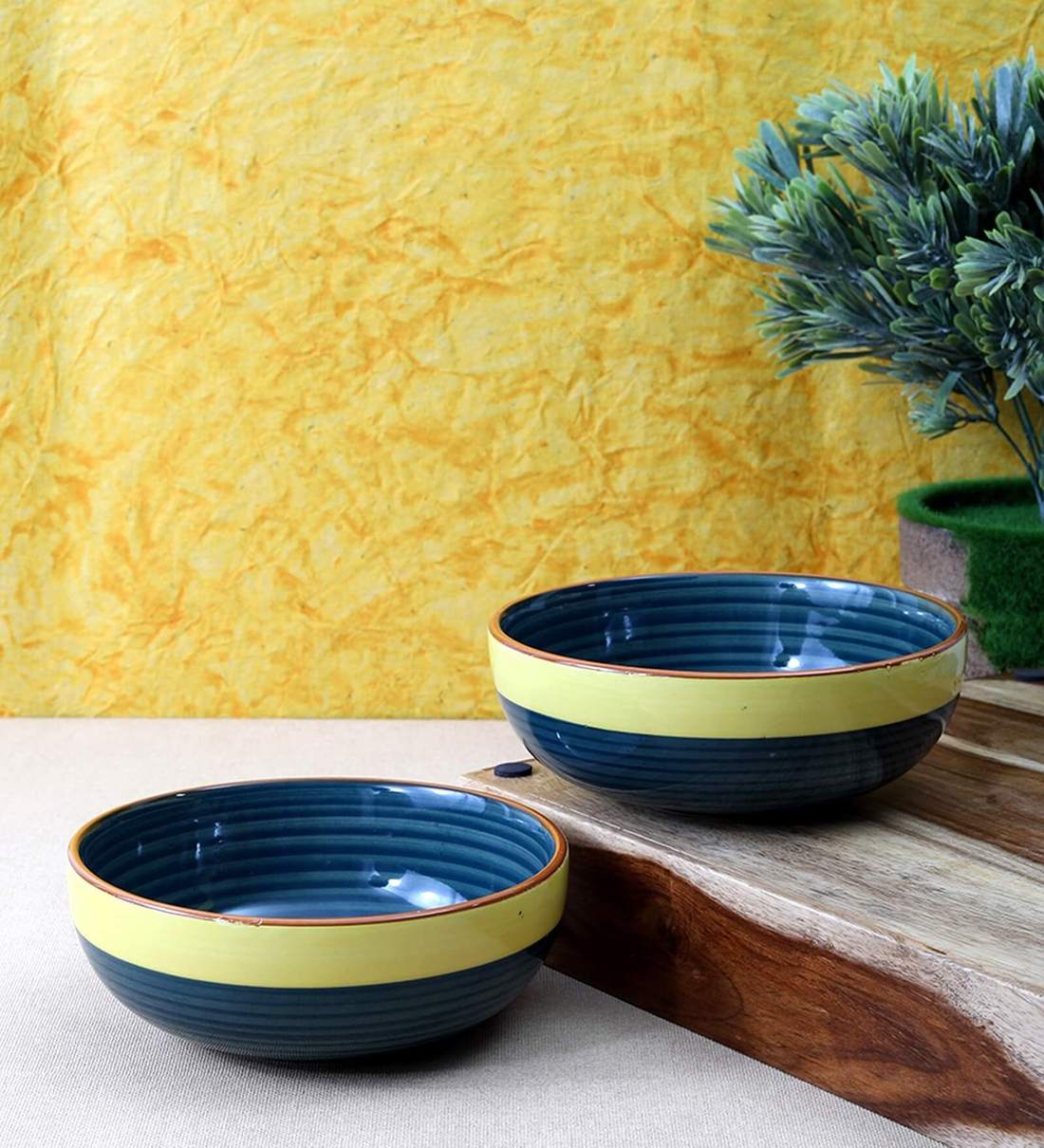 Buy 600 ML Ceramic Serving Bowls Set of 2 by VarEesha Online - Serving ...