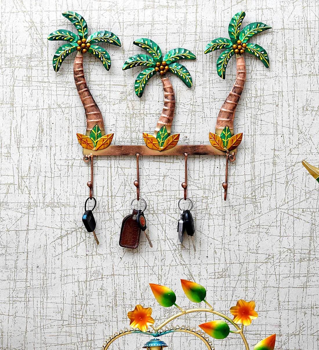 Buy Green Metal Palm Tree Key Holder at 40% OFF by Craft Tree | Pepperfry