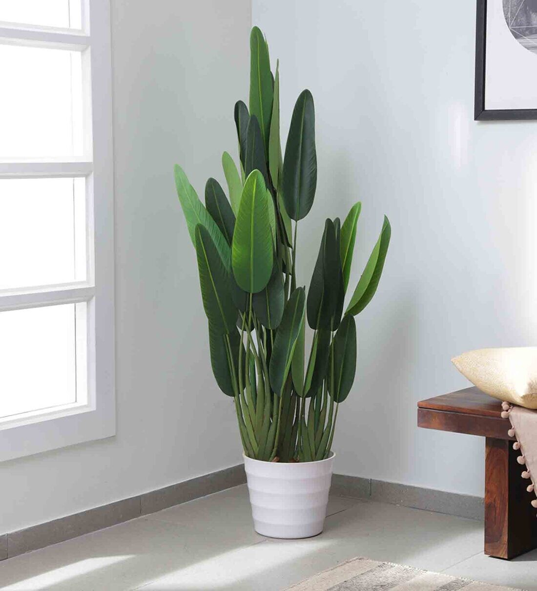 Buy Plastic Phoebe Green Strelitzia Artifical Without Pot Artificial ...