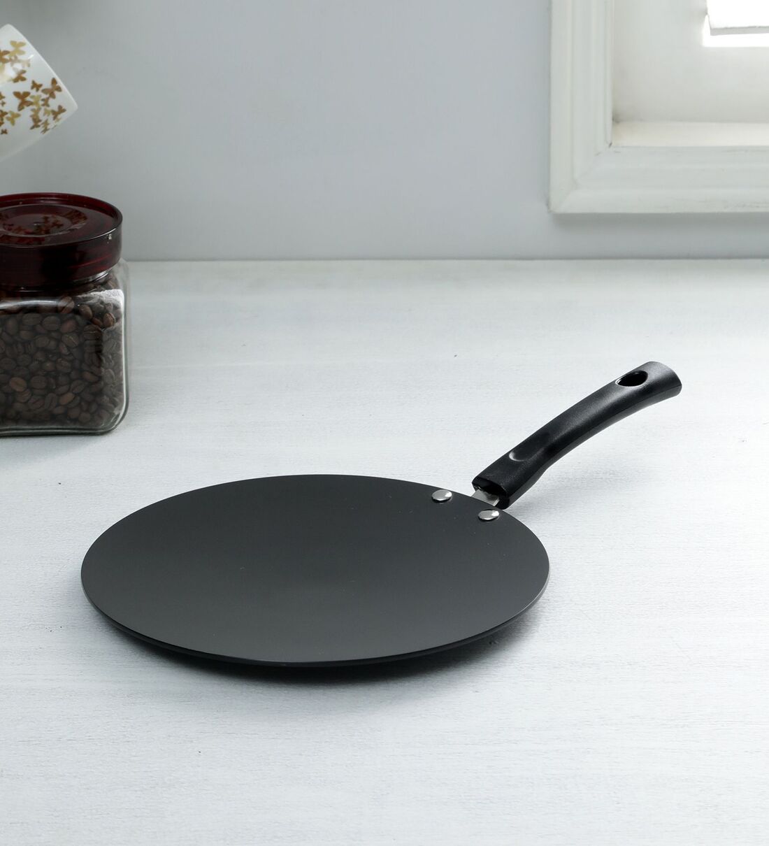 Buy Black Aluminium 3 Mm Hard Anodized Non-Stick Chapati Tawa With ...