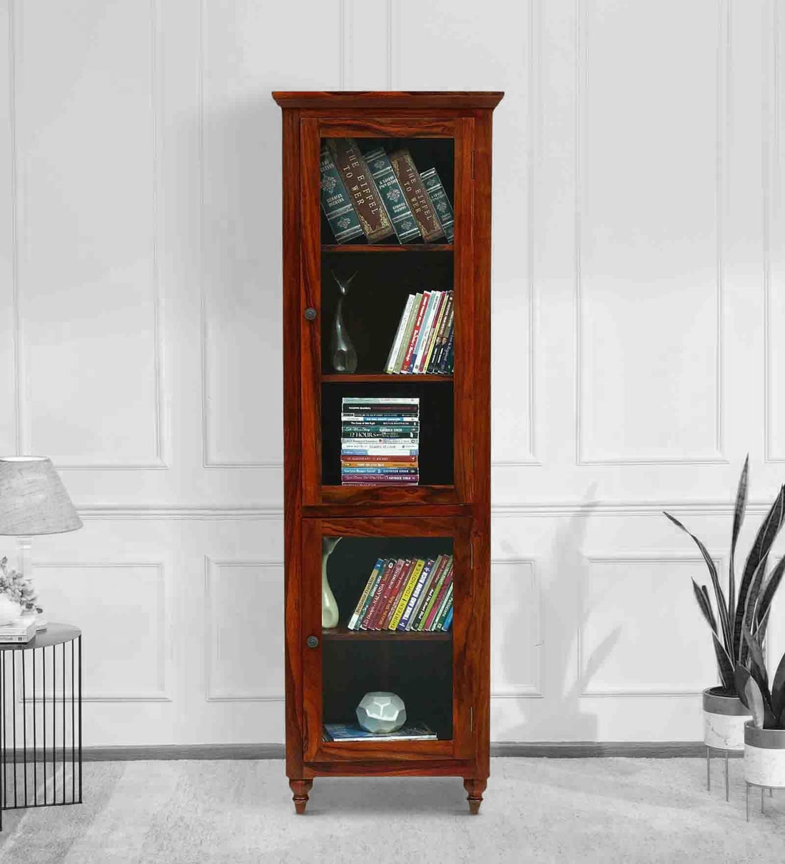 Buy Harleston Sheesham Wood Book Case In Honey Oak Finish Online - Book ...