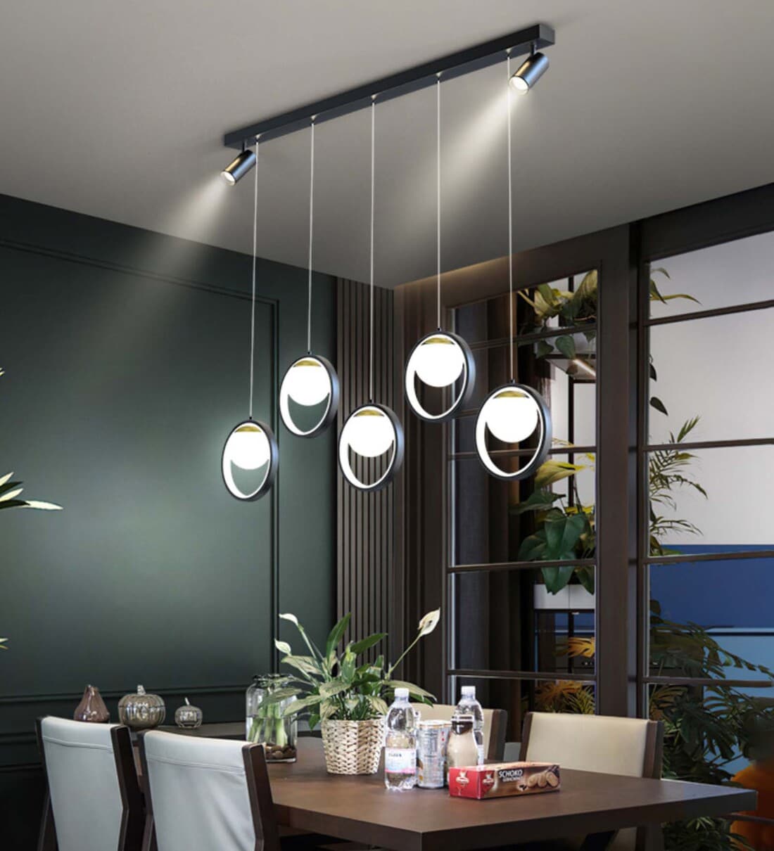 Buy Harmony Black LED Smart Voice Assist Chandelier by Smartway ...