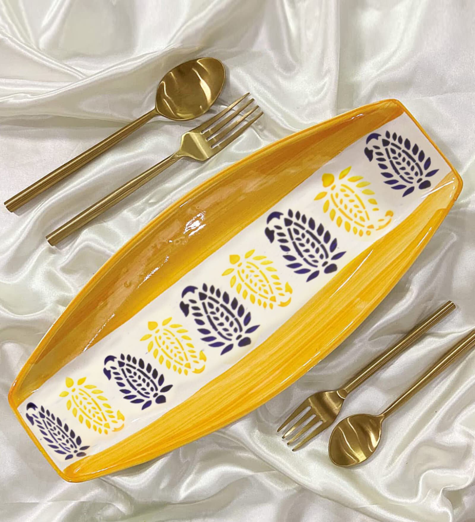 Buy Hand Painted Ceramic Serving Platter By StyleMyWay Online ...