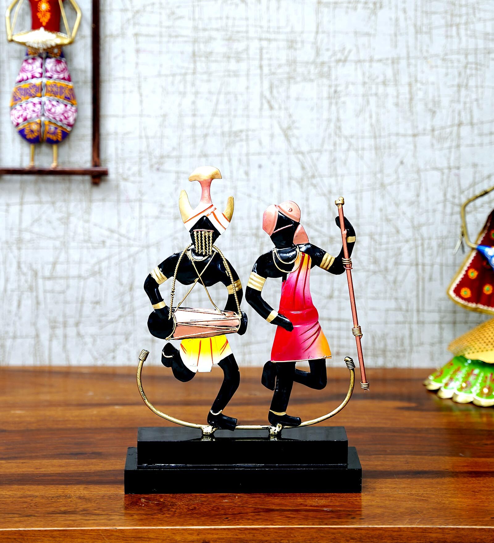 Buy Handpainted Tribal Ann Couple Metallic Showpiece Online ...